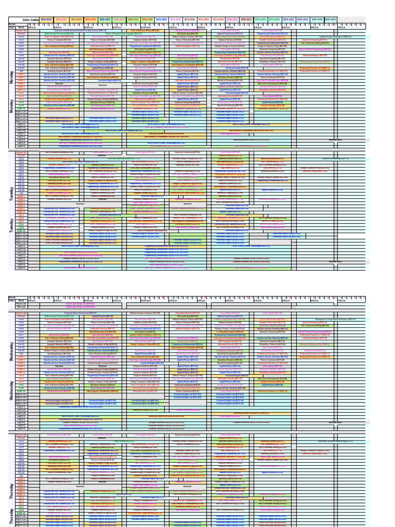 FSC Time Table List of Courses Fall 2023 v1.6 | PDF | Discrete ...