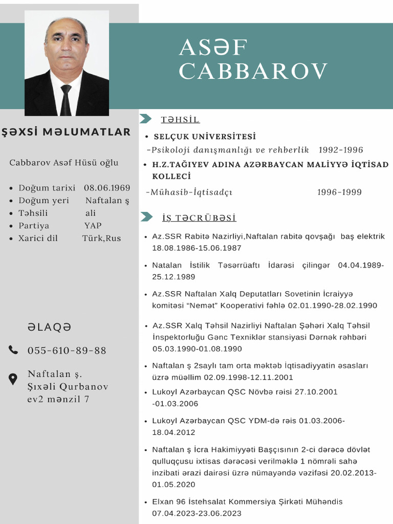 CV Asef Sekilli | PDF