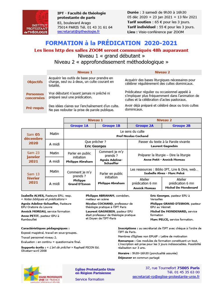 Predication Niv 12 2020 2021 Fiche Programme Final2 | PDF