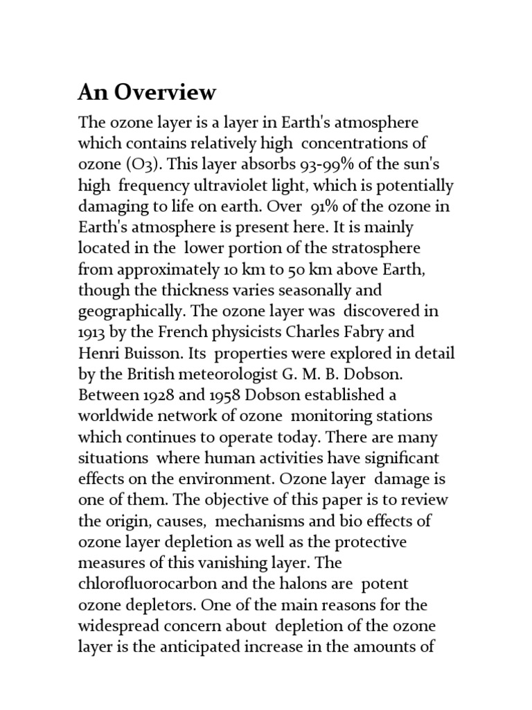 Ozone Depletion Assignment Final | PDF