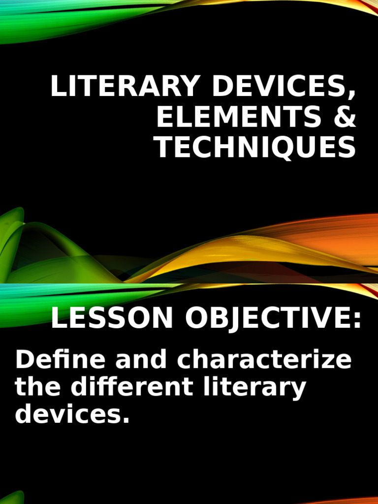 VG - Literary Elements Devices Techniques 4 | PDF