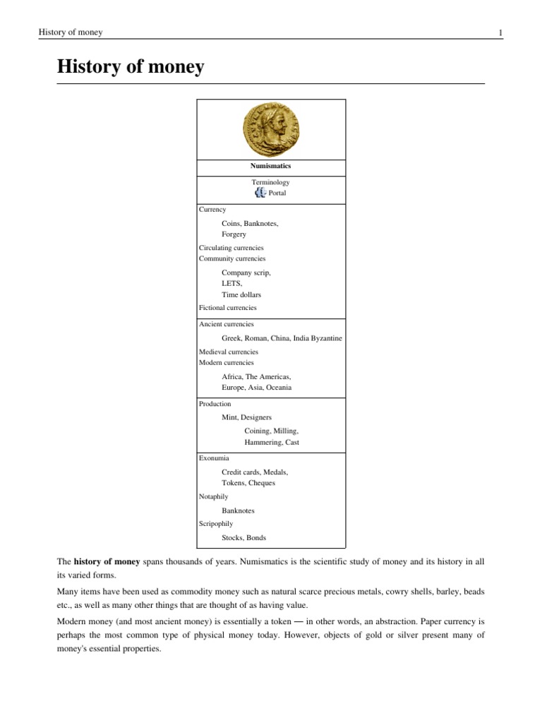 History of Money | PDF | Money | Banknote
