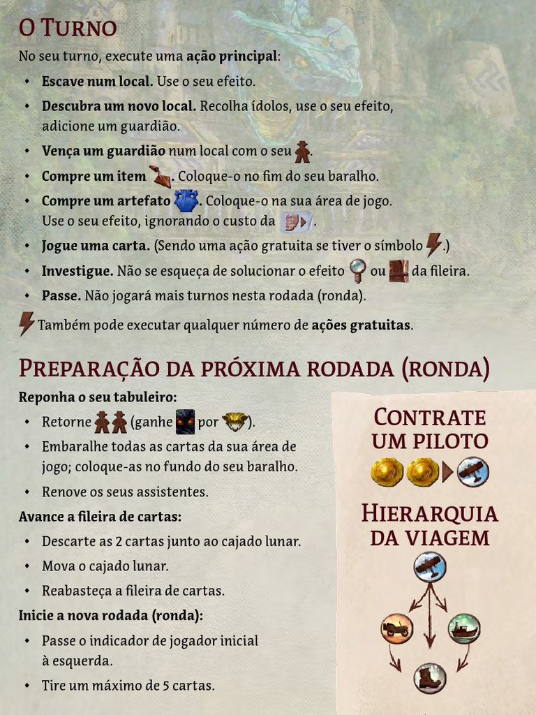 Lost Ruins of Arnak Player Aid PT | PDF