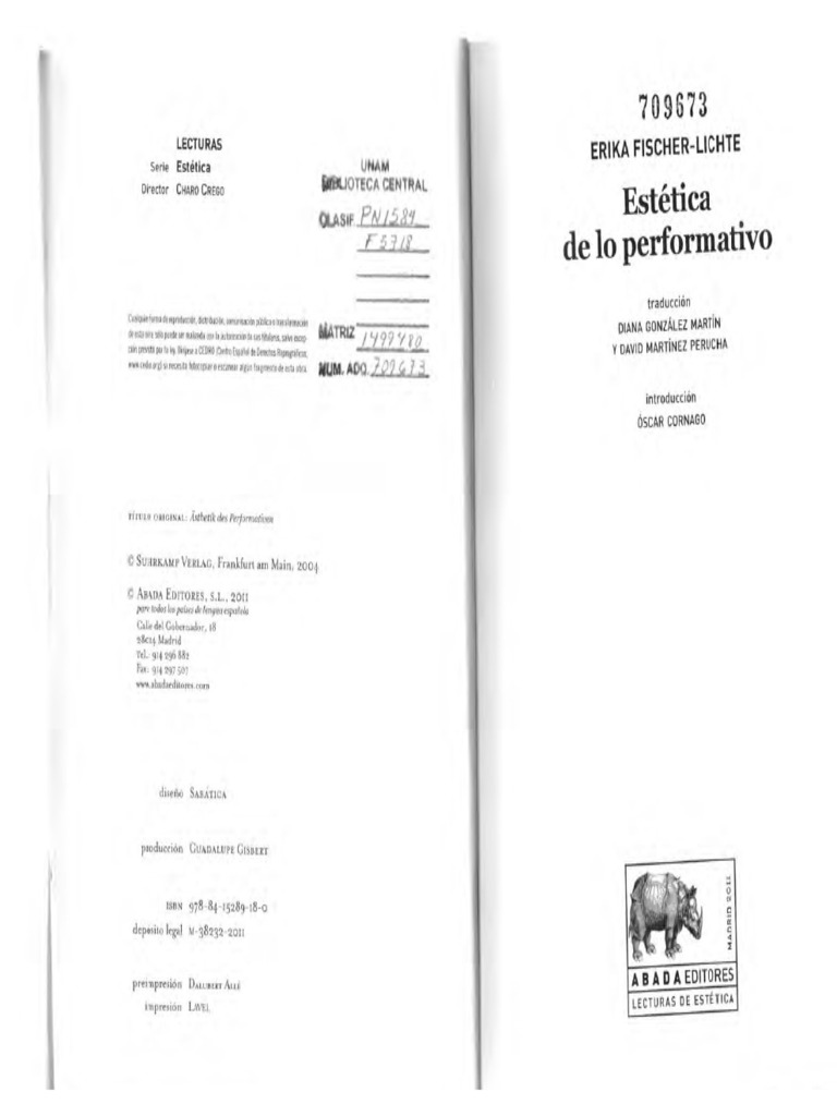Erika Fischer-Lichte Estetica de Lo Performativo | PDF
