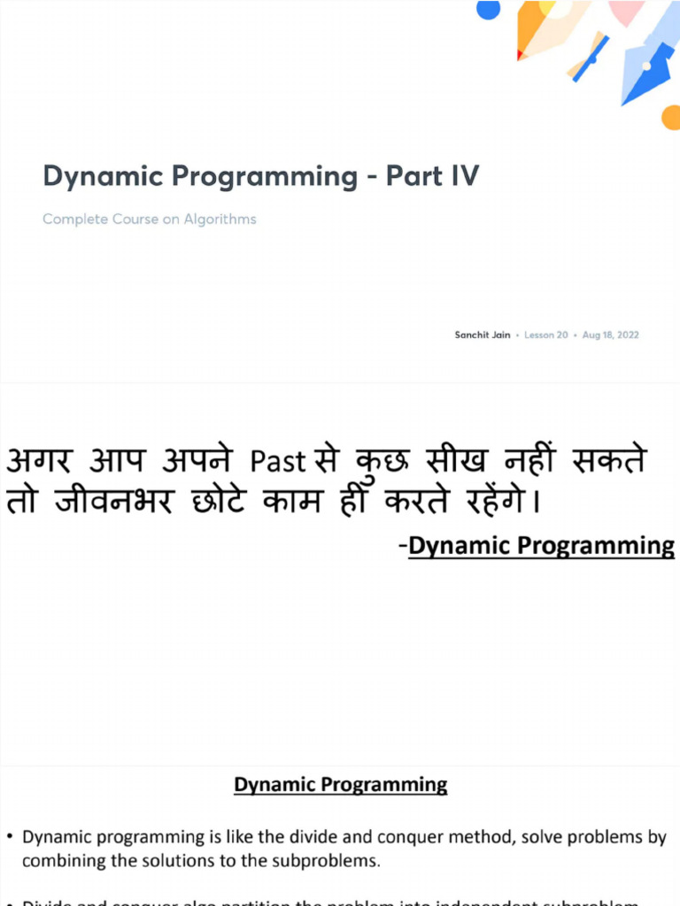 Dynamic Programming Part IV With Anno | PDF