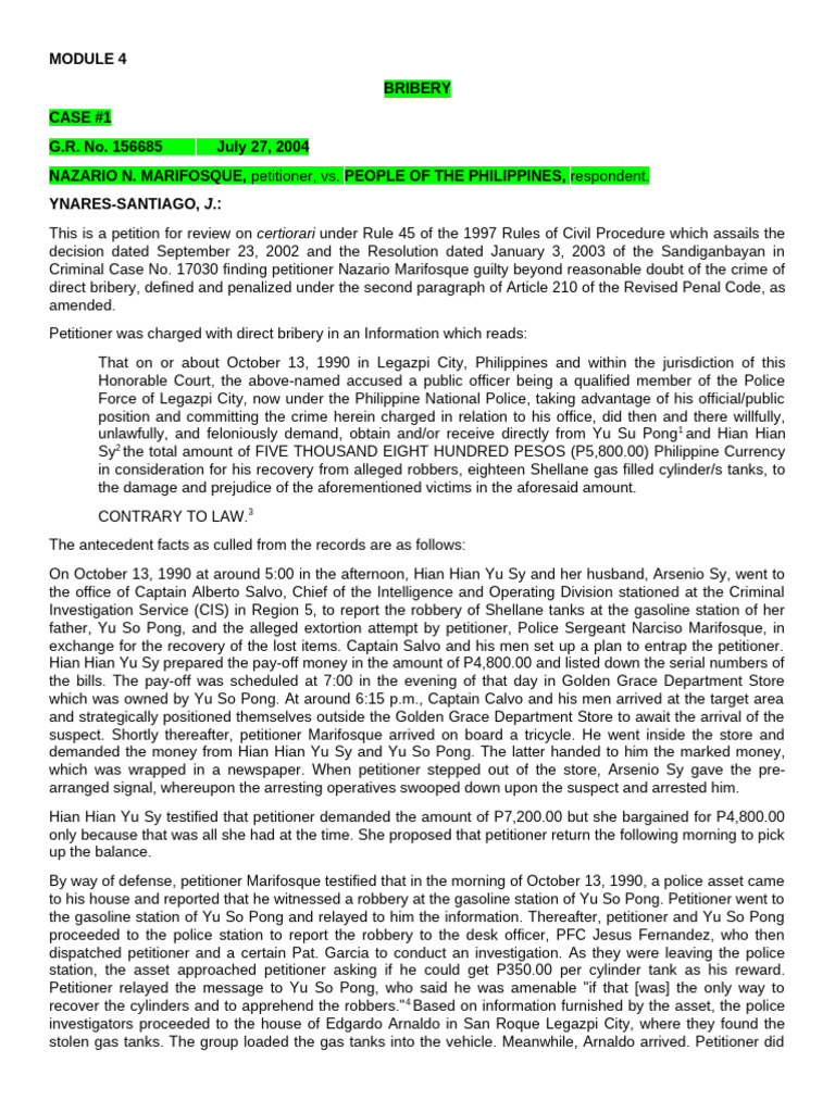 Criminal Law - Module 4 (Full Cases) | PDF