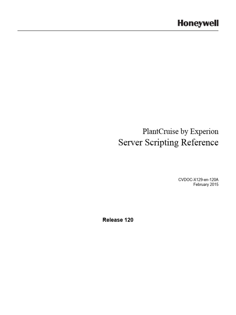 Server Scripting Reference CVDOC-X129-en-120 | PDF