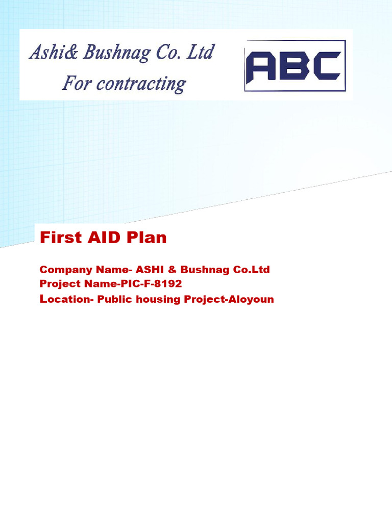 First Aid Plan | PDF