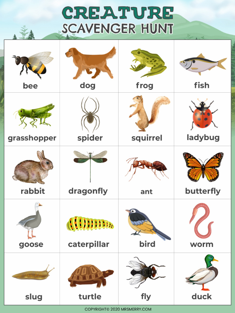 Creature Scavenger Hunt | PDF