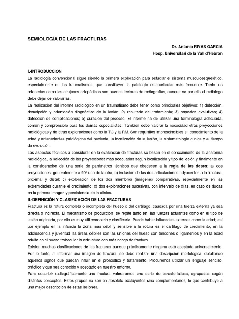 Callos Óseos en Fracturas: Definición y Clasificación | PDF | Hueso ...