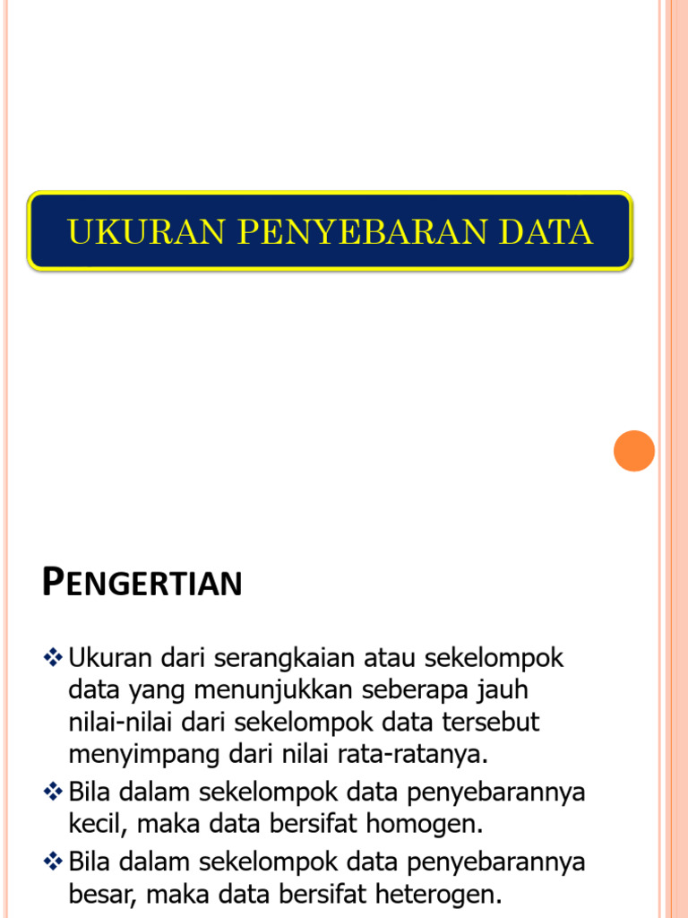 Ukuran Penyebaran Data Senin | PDF