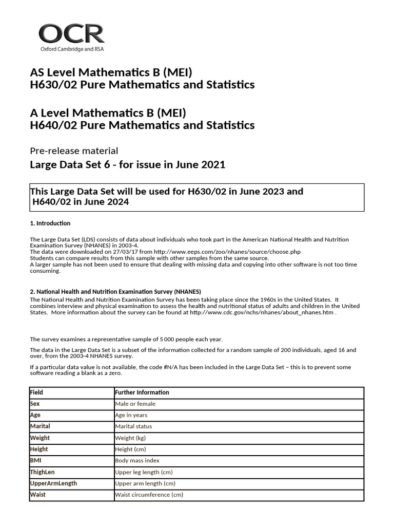 Large Data Set 6 2024 Series | PDF Large Data Set 6 2024 Series | PDF