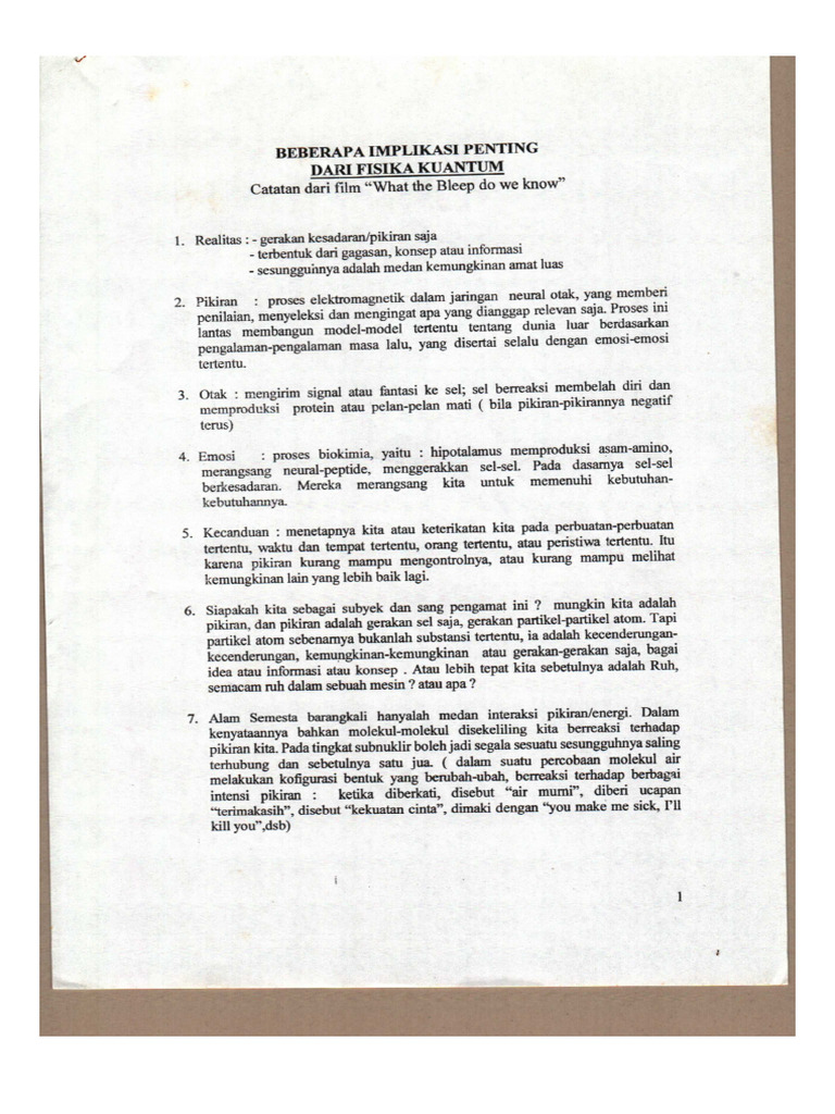 ECF - Beberapa Implikasi Penting Dari Fisika Kuantum | PDF