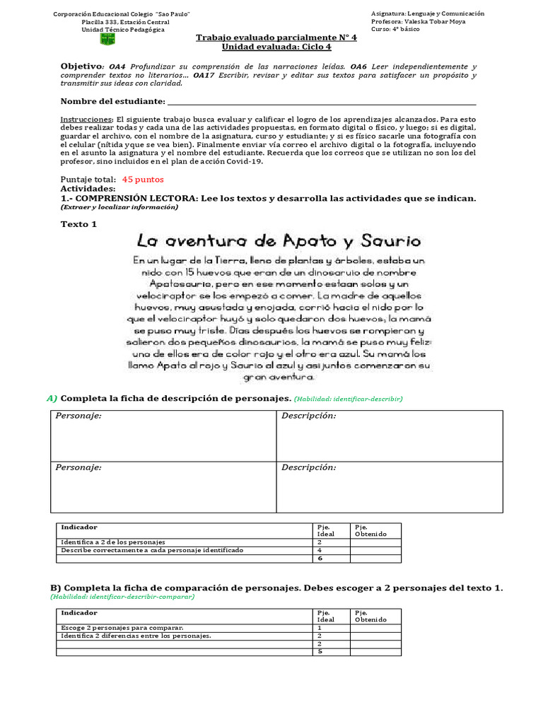 Tv4 Lenguaje 4°B | PDF