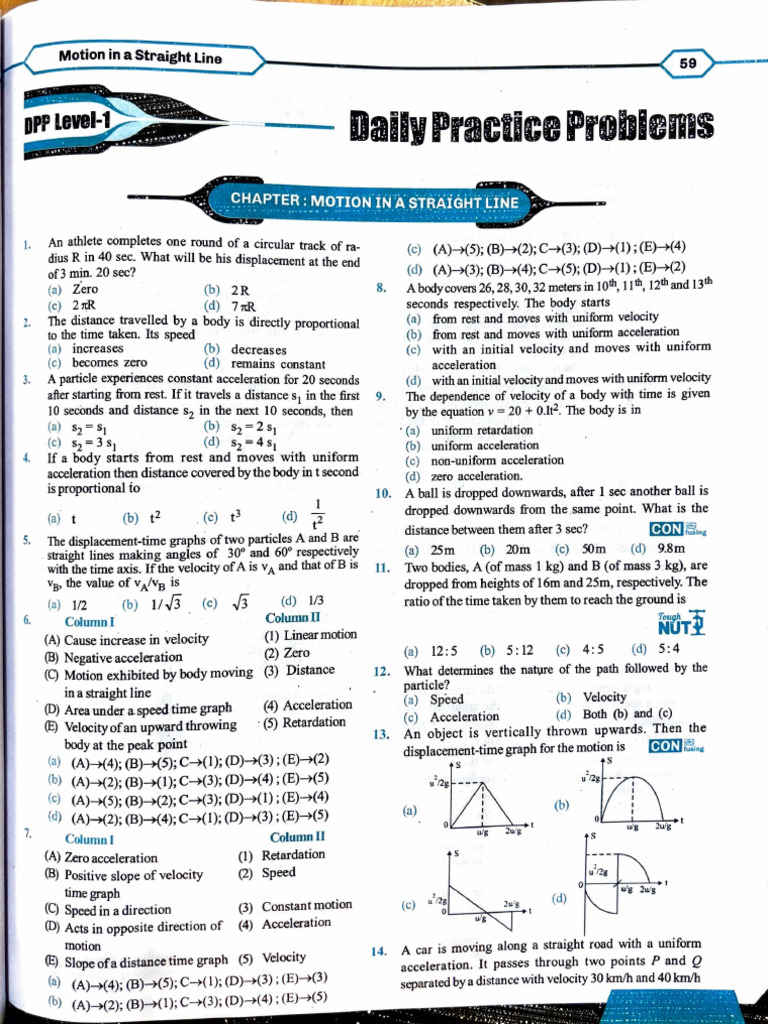 Motion in Straight Line | PDF