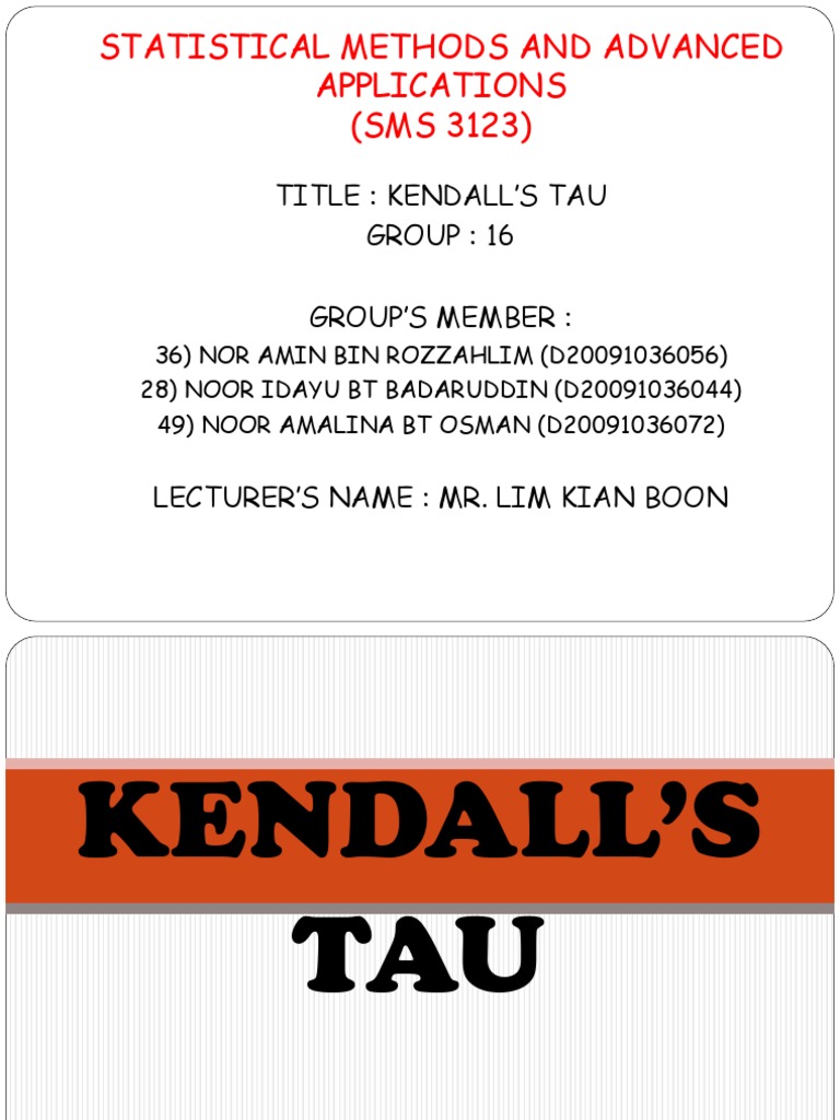 Kendall’s Tau | Correlation And Dependence | Lightning