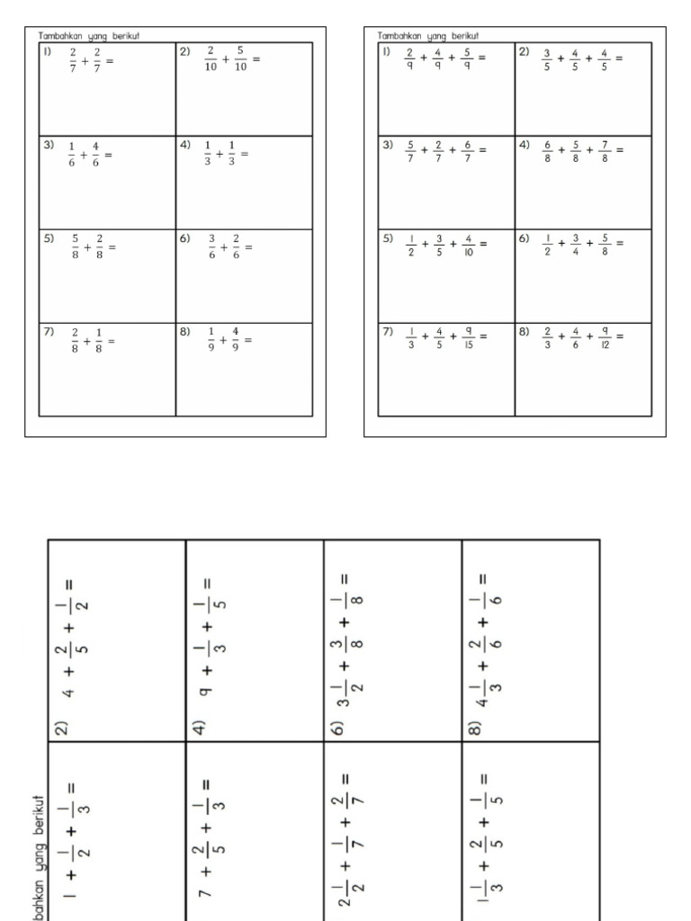 latihan pecahan tahun 4 | PDF