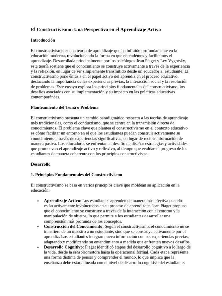 El Constructivismo | PDF