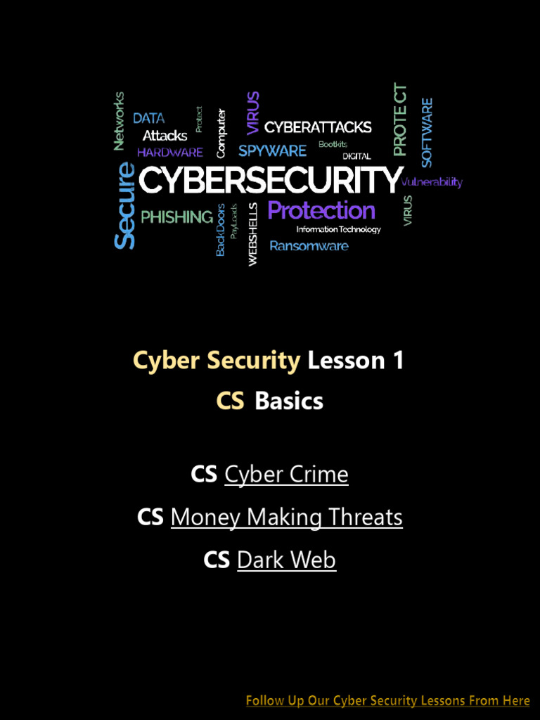 Cyber Security Lesson 1 (Basic Cyber Security) | PDF