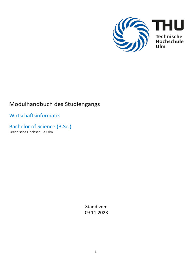 Modulhandbuch WIF 20231109 | PDF