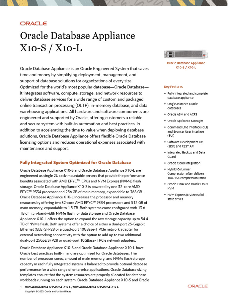 Oda x10 S x10 L Datasheet | PDF
