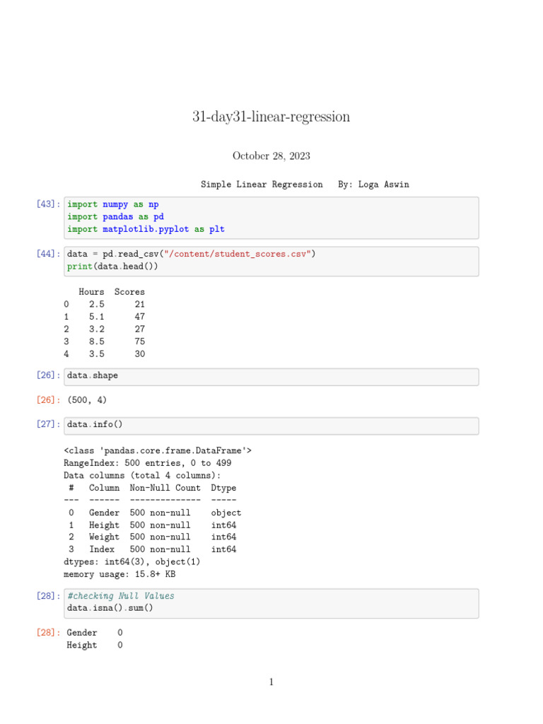 31 Day31 Linear Regression | PDF