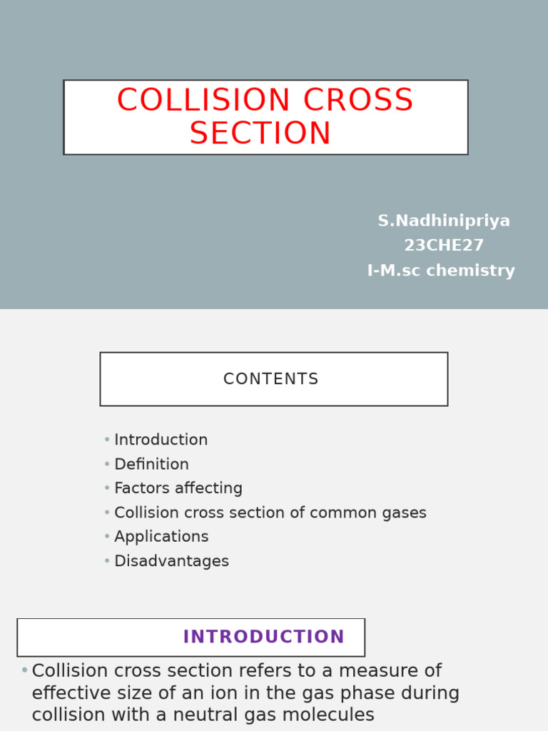Collision Cross Section Pdf