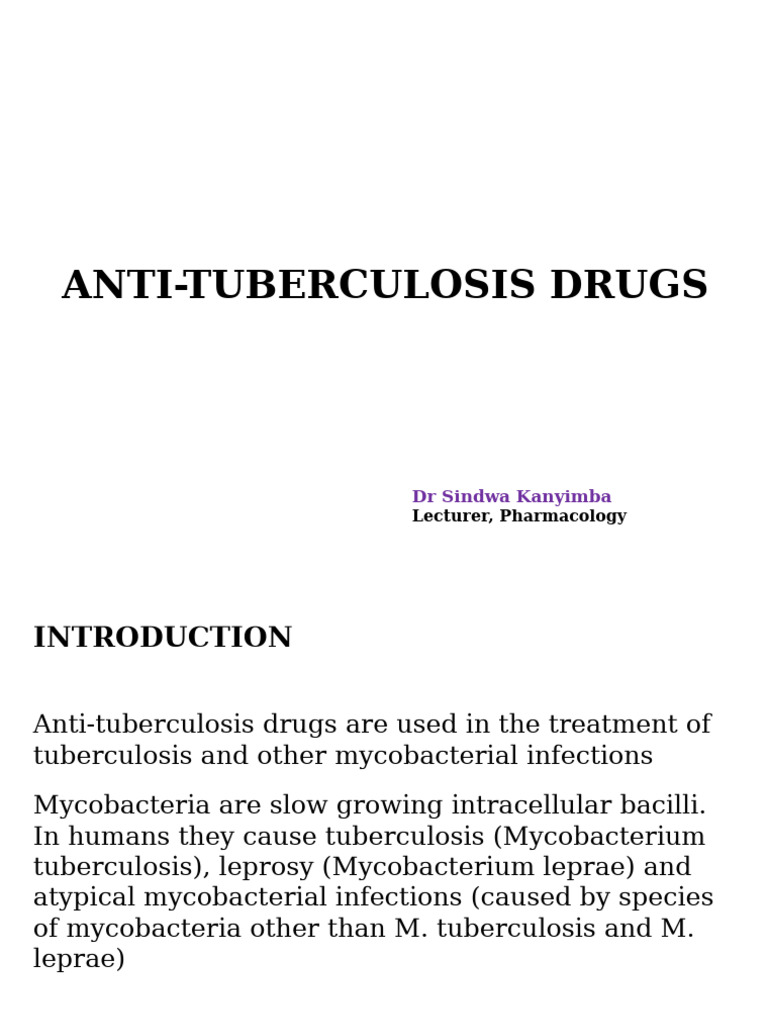 5 - Anti-Tuberculosis Drugs | PDF | Mycobacterium | Tuberculosis