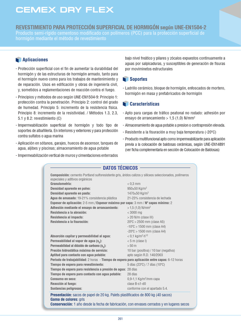 Dry Flex - FT (Esp) - V.6.3. 2018 (Protección de Hormigón) | PDF