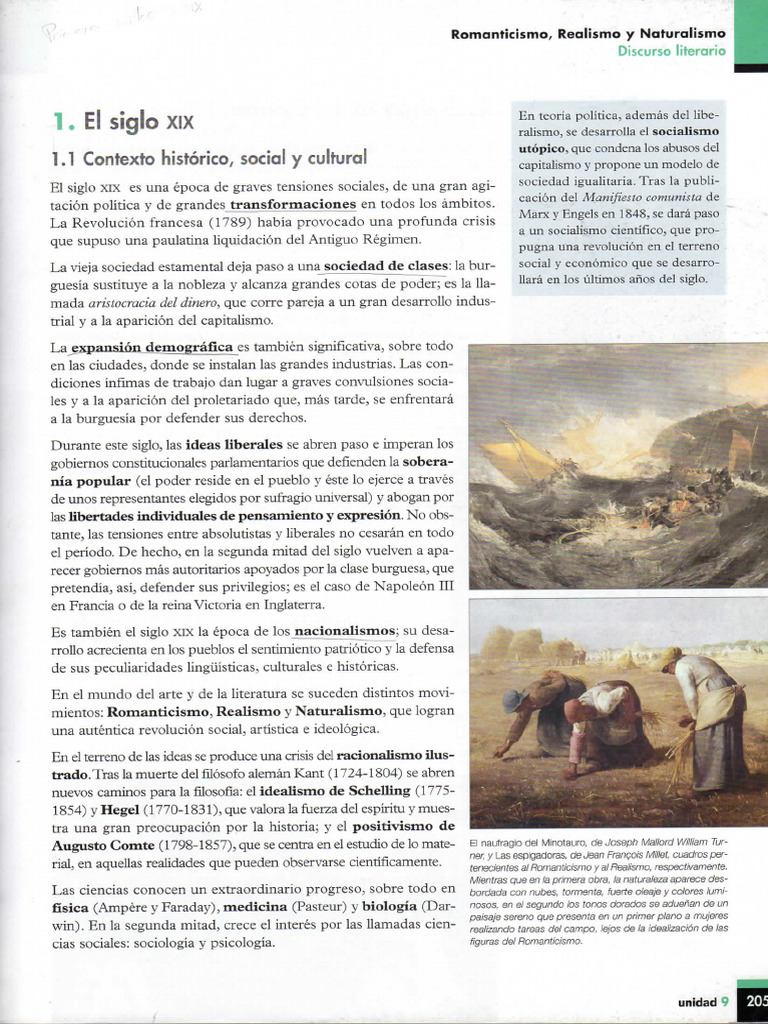 Romanticismo Realismo y Naturalismo | PDF