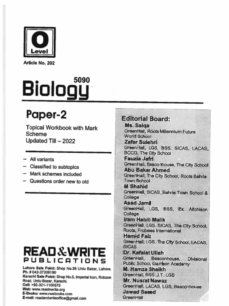 O Level Biology P2 Sample | PDF