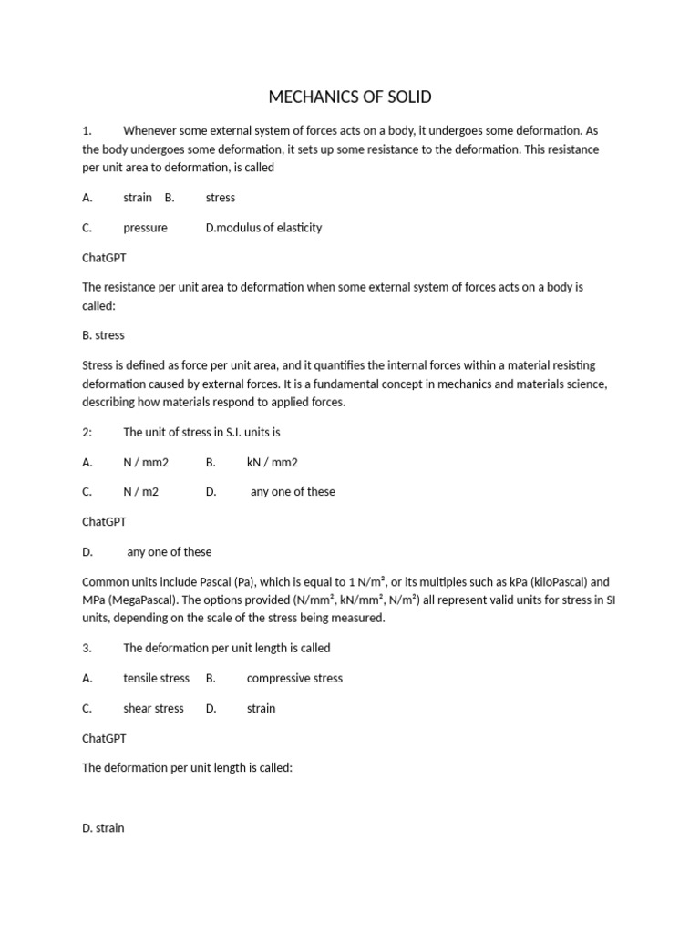 Mechanics of Solid | PDF