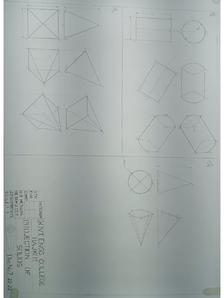 Projecttion of Solid | PDF