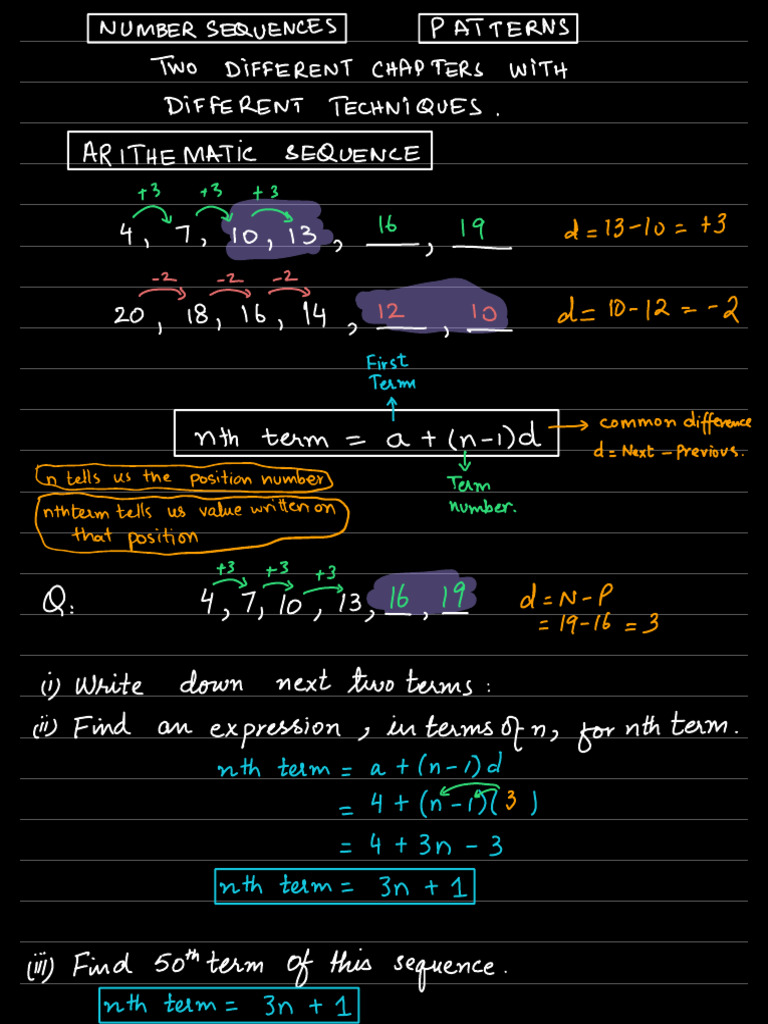 Number Sequences and Patterns | PDF