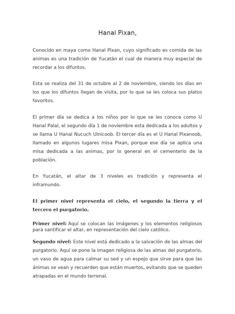 Hanal Pixan: Tradición Maya del Día de Muertos | PDF | Ciencias sociales