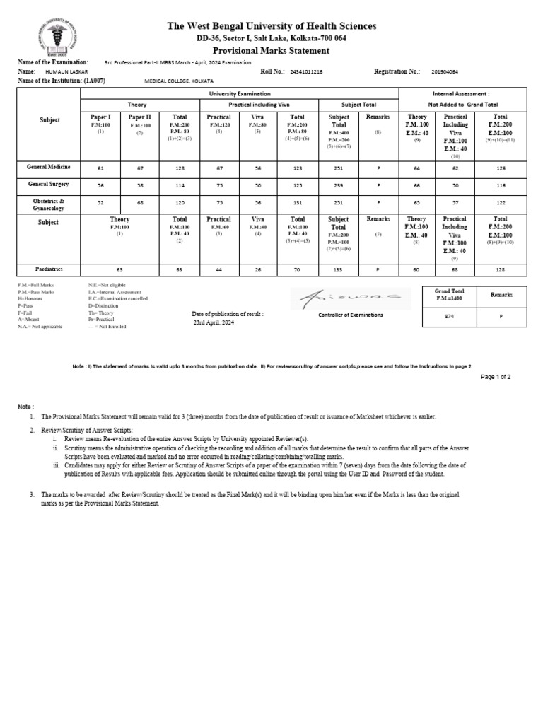 Mark Sheet | PDF