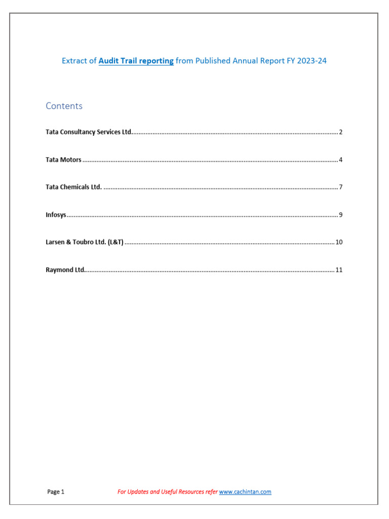 Audit Trail Published Reporting | PDF