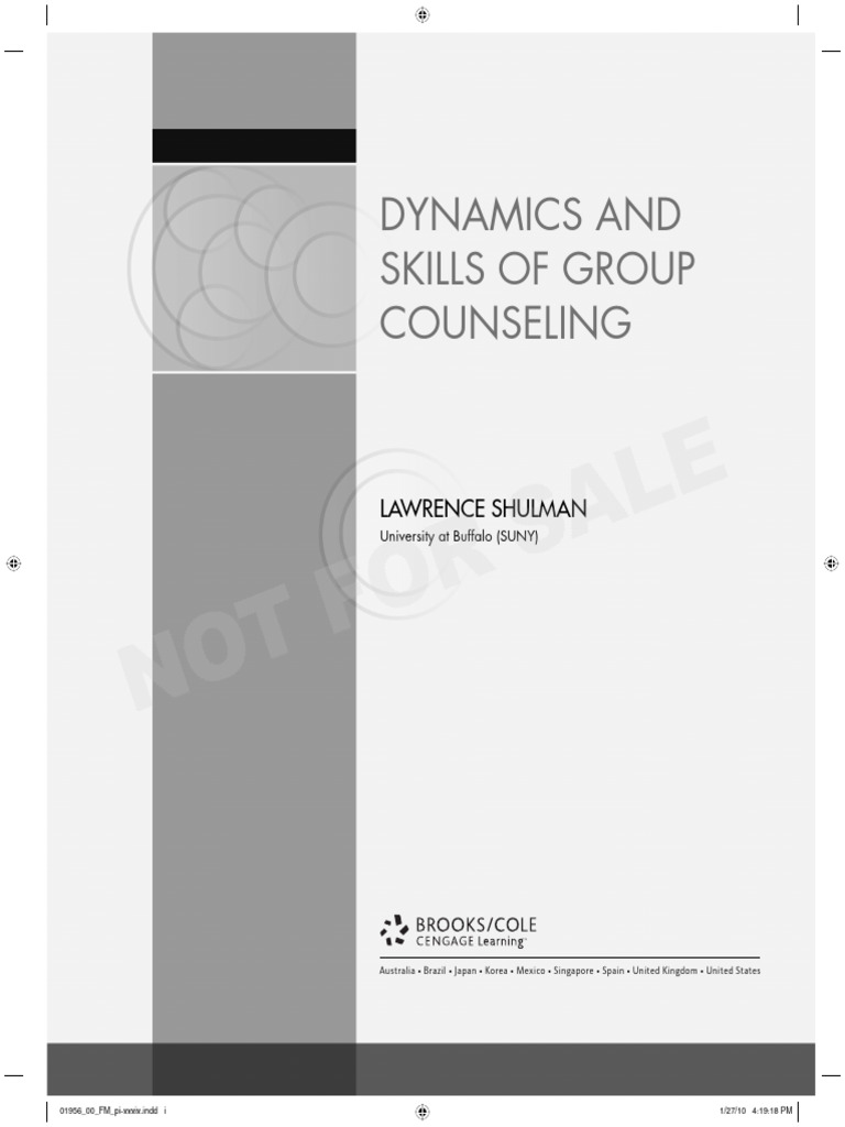 Dynamics and Skills of Group Counseling 1 | PDF