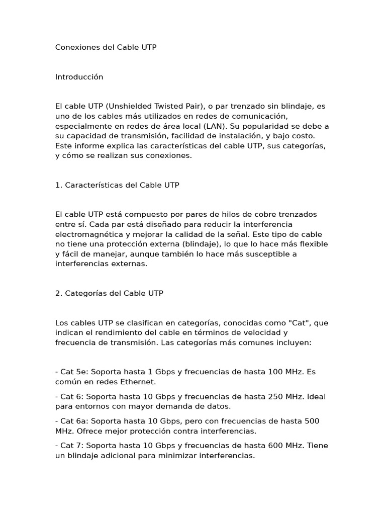 Conexión Cable UTP | PDF