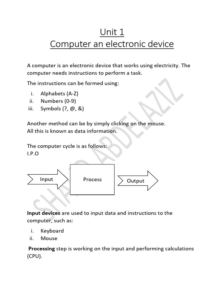 Unit 1 Ict Grade 4 | PDF