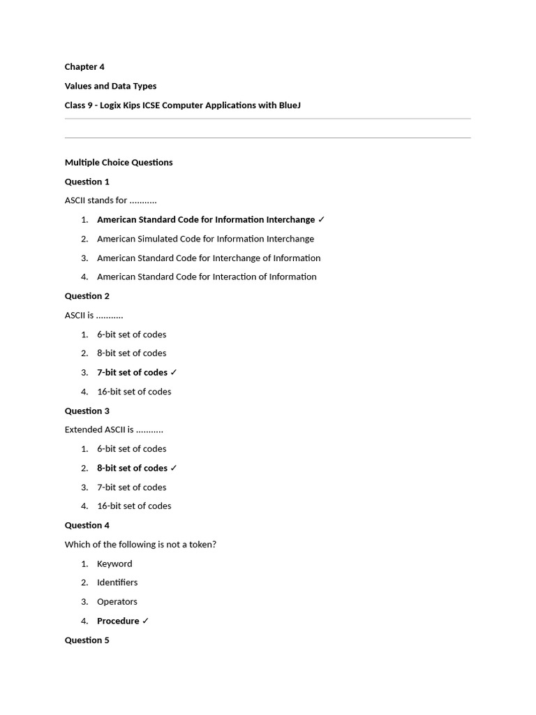 Chapter 5 Operators in Java Class 9 - Logix Kips ICSE Computer Applications With BlueJ | PDF