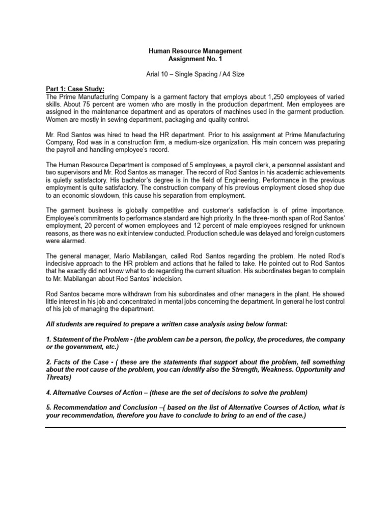 HRM Assignment No 1 | PDF