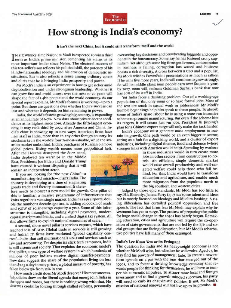 3 How Strong Is India's Economy | PDF