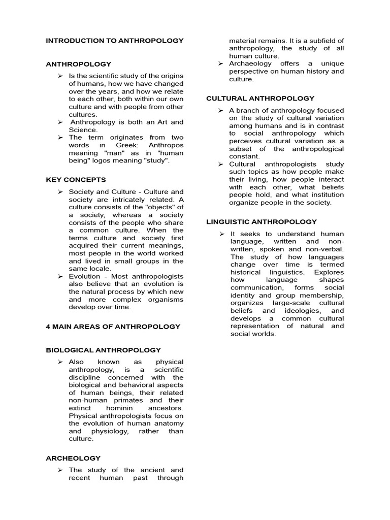 Introduction to Anthropology Basics | PDF | Anthropology | Social Science