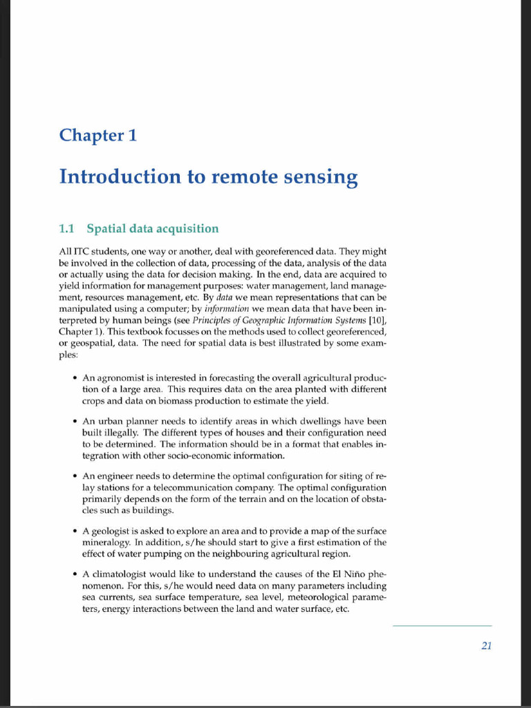 Principles of Remote Sensing CH 1 | PDF