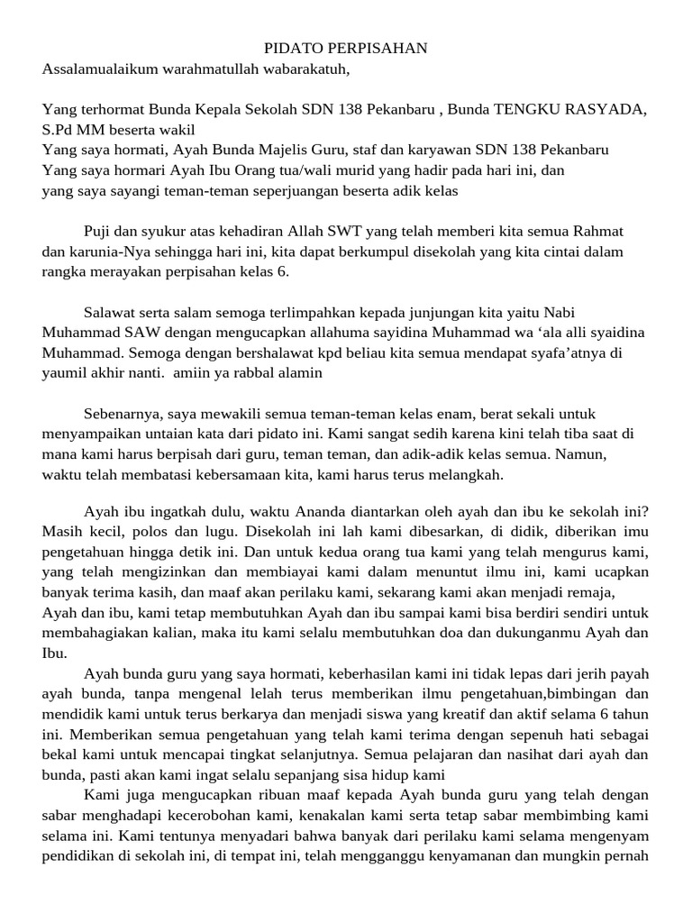 Pidato Perpisahan | PDF