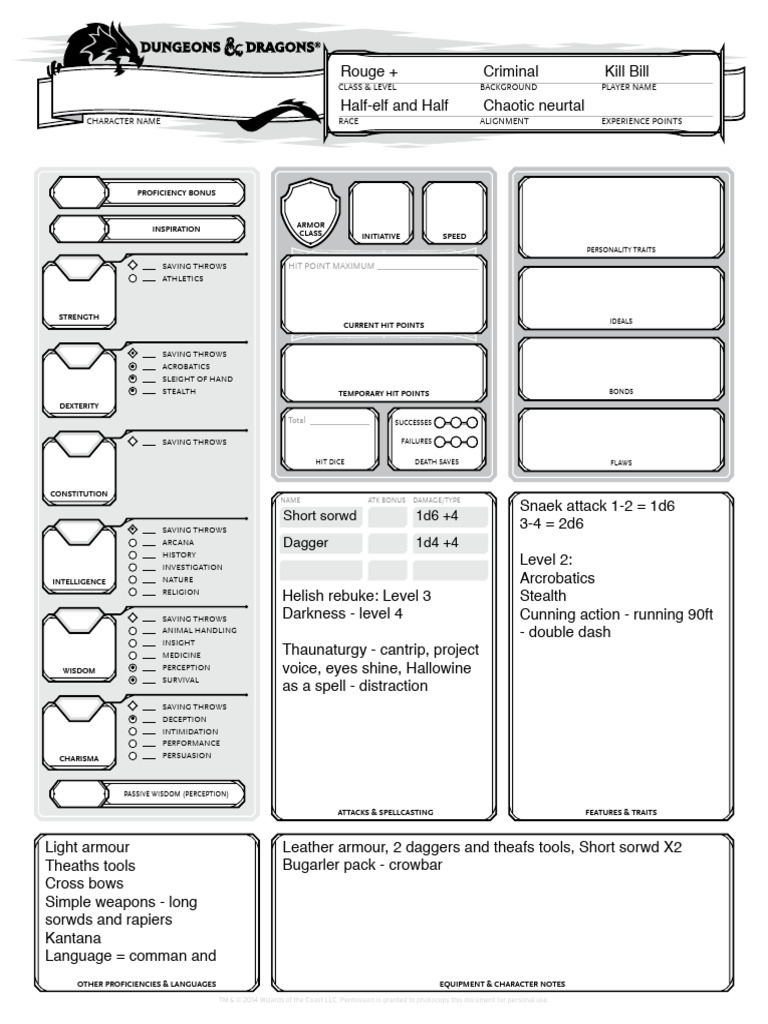 Character Sheet Stats-Amber | PDF