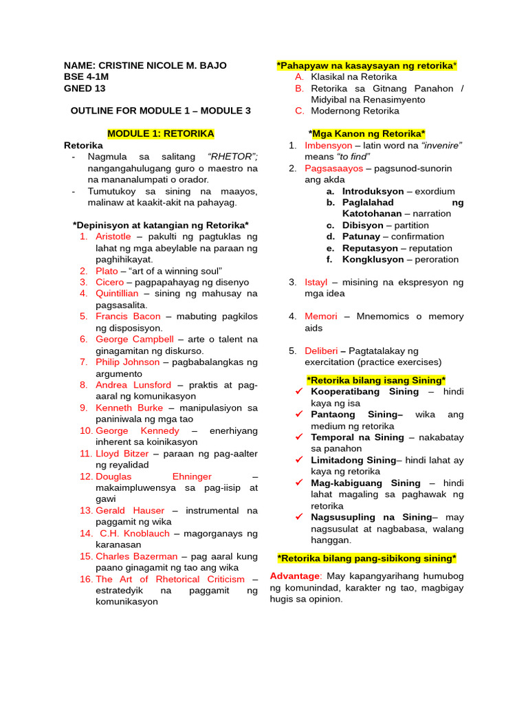 Outline Module 1 3 | PDF