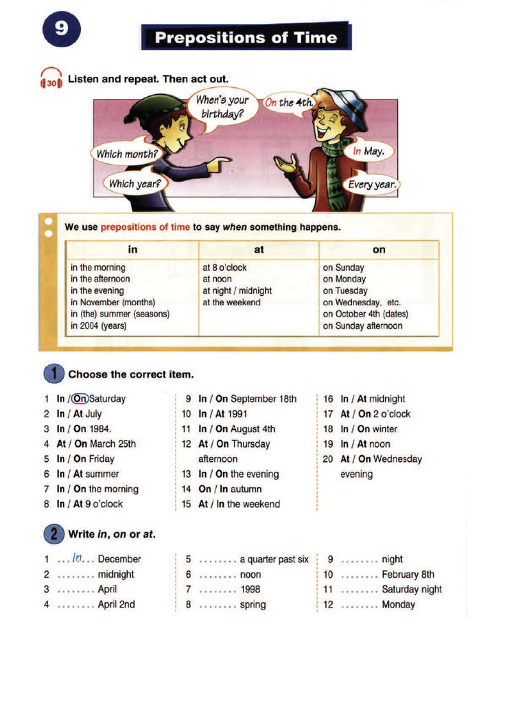 Prepositions of Time_Round up | PDF