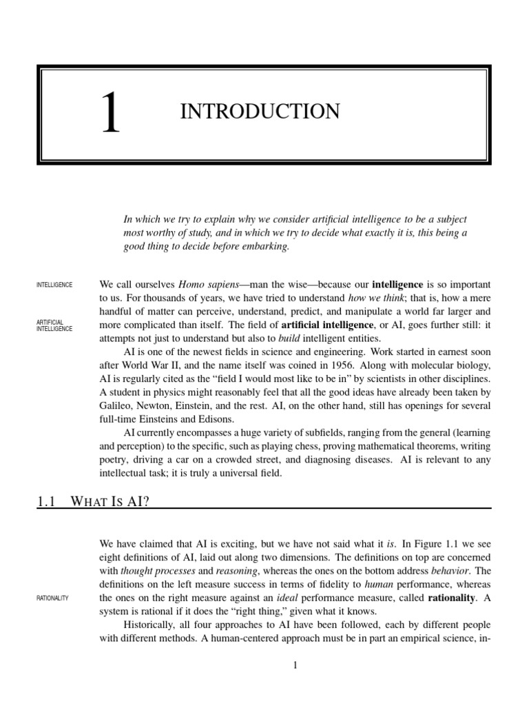 AI UNIT 1 TOPIC 1 DEFINITIONS OF AI | PDF